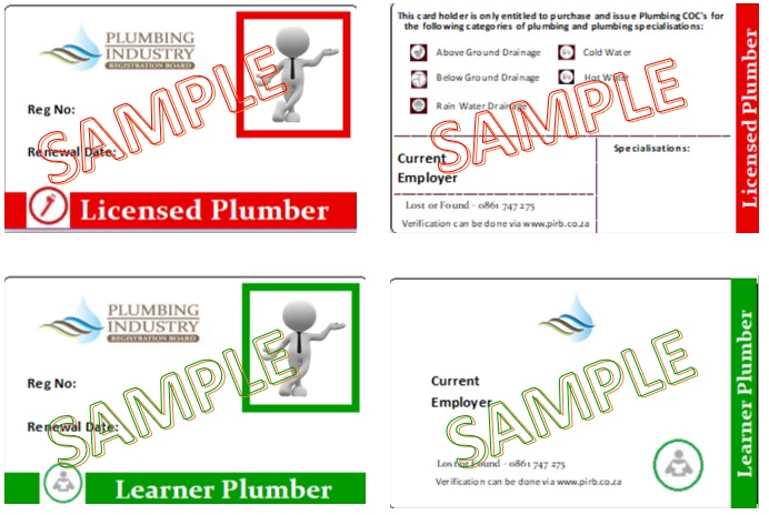 PIRB ID Cards – Plumbing